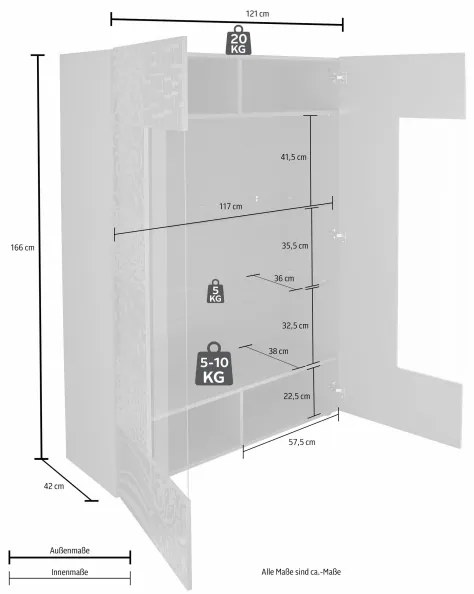 Vitrína ARIA dub sonoma