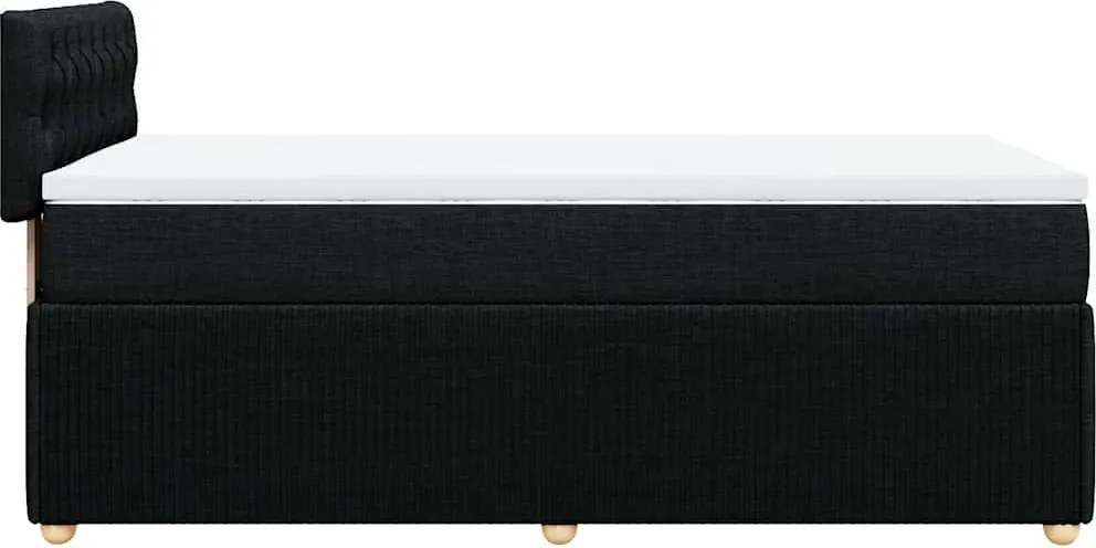 Box spring postel s matrací černá 90x200 cm textil 3289648