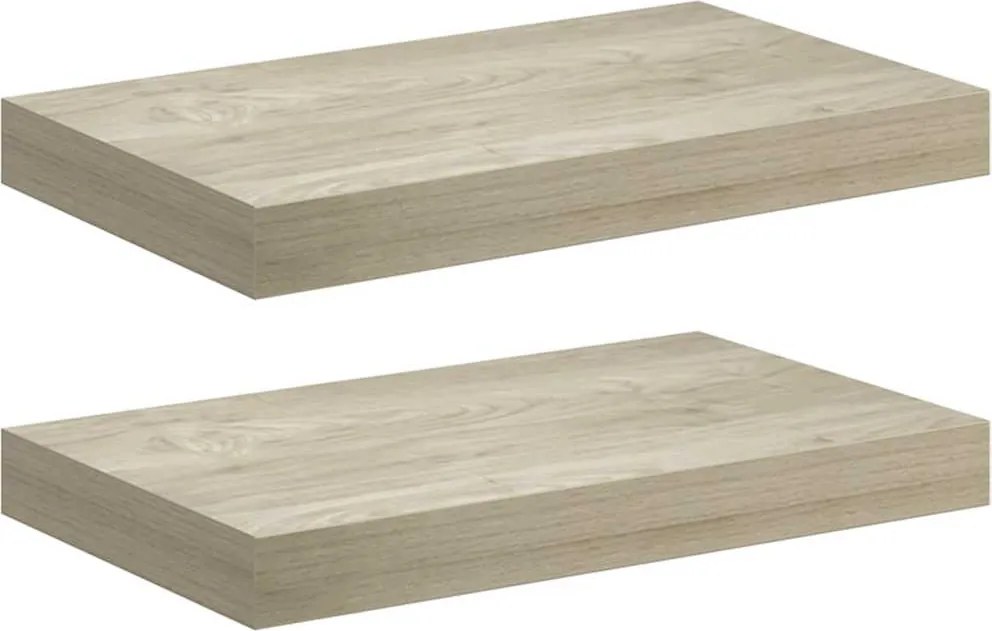Plovoucí nástěnné police 2 ks dub 40 x 23,5 x 3,8 cm MDF 323869