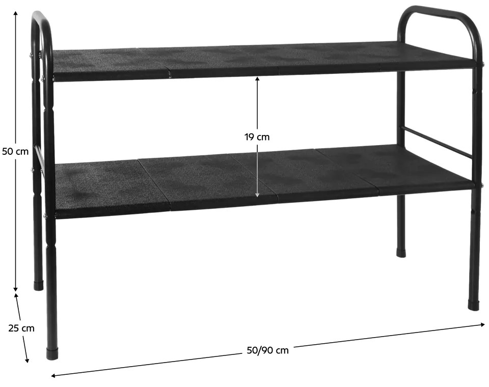 Kondela Nastavitelný regál, černá, SOMER
