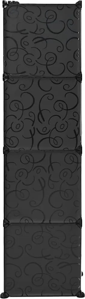 Modulární skříň s 9 přihrádkami 109x36,5x143 cm černobílá 240497