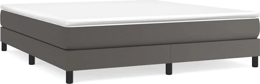 Rám postele s boxspringem šedá 180 x 200 cm umělá kůže 3120716