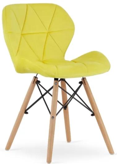 Jídelní židle SKY žluté 4 ks - skandinávský styl