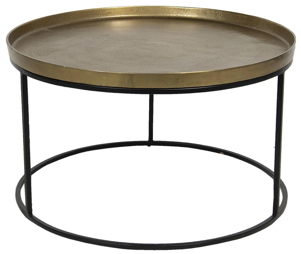 Černo-zlatý kovový odkládací stolek Devereux – Ø 70*41 cm