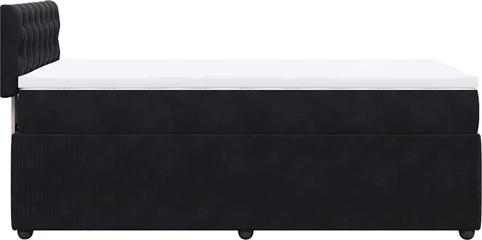 Box spring postel s matrací černá 80 x 200 cm samet 3289898