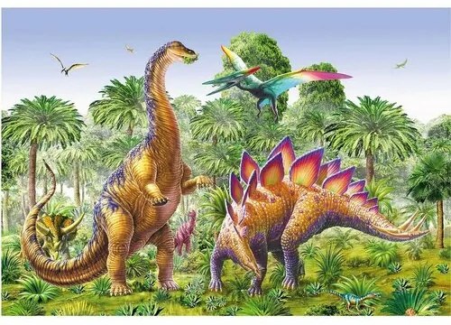 Dino Puzzle Souboj dinosaurů, 2x48 dílků