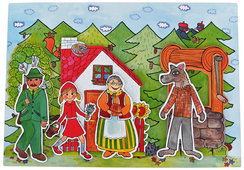 MARIONETINO Loutky a kulisy k pohádce ČERVENÁ KARKULKA