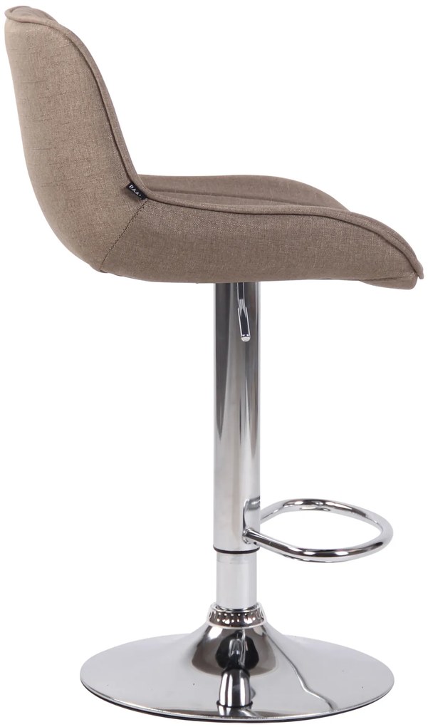 Barová židle Haugo - látkové čalounění - chromovaný rám | taupe