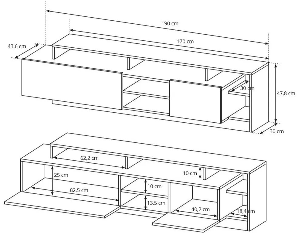 Obývací stěna ALVA | sestava A | dub kraft zlatý/antracit