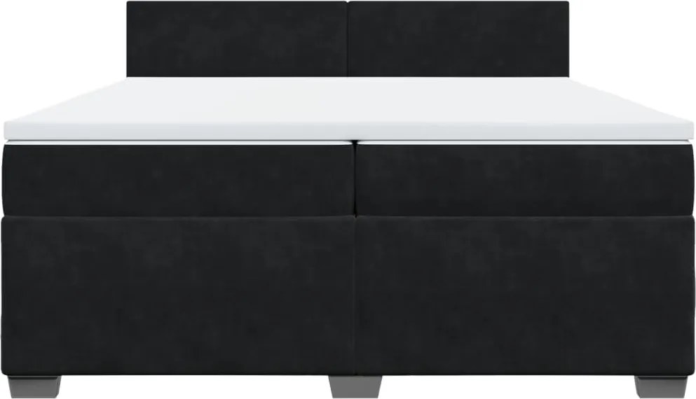 Box spring postel s matrací černá 200x200 cm samet 3286398