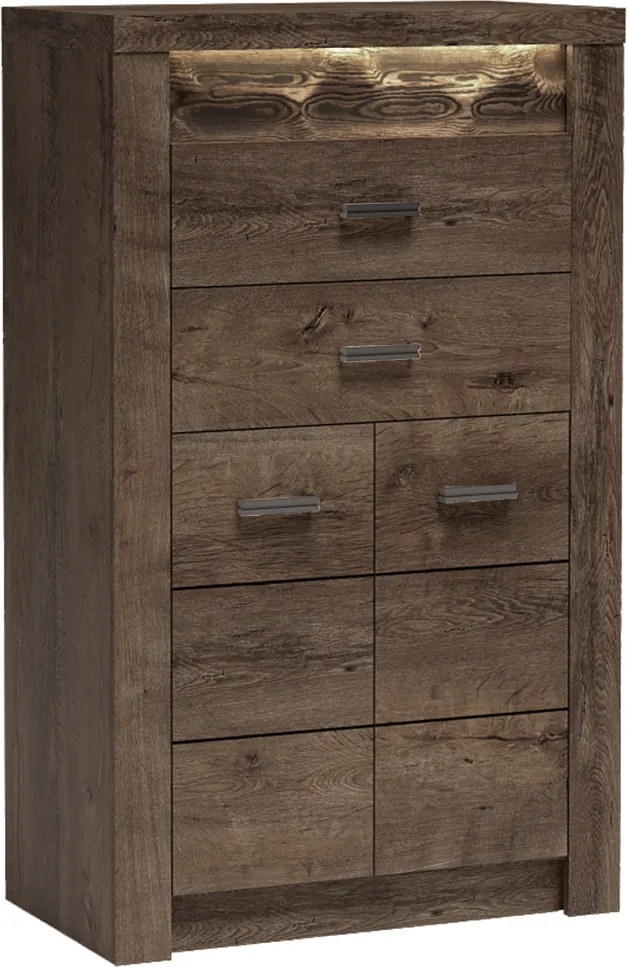 Obývací stěna INDIANAPOLIS t | sestava B | 207x227 cm + stolek 120x60 cm | jasan tmavý