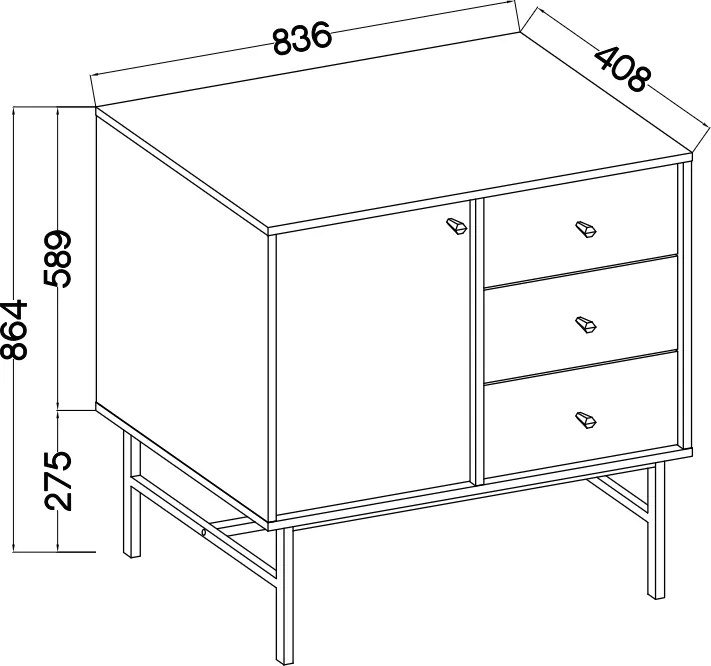 FALCO Komoda Tomila 814/3 Odstín: Černý grafit