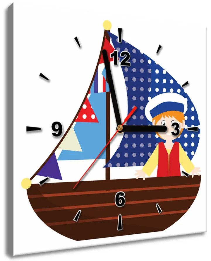 Gario Obraz s hodinami Na malé loďce Rozměry: 40 x 40 cm