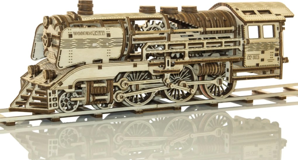 3d puzzle wooden city dřevěný express s kolejemi