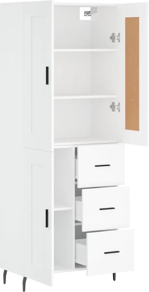 Skříň highboard bílá 69,5 x 34 x 180 cm kompozitní dřevo 3200017