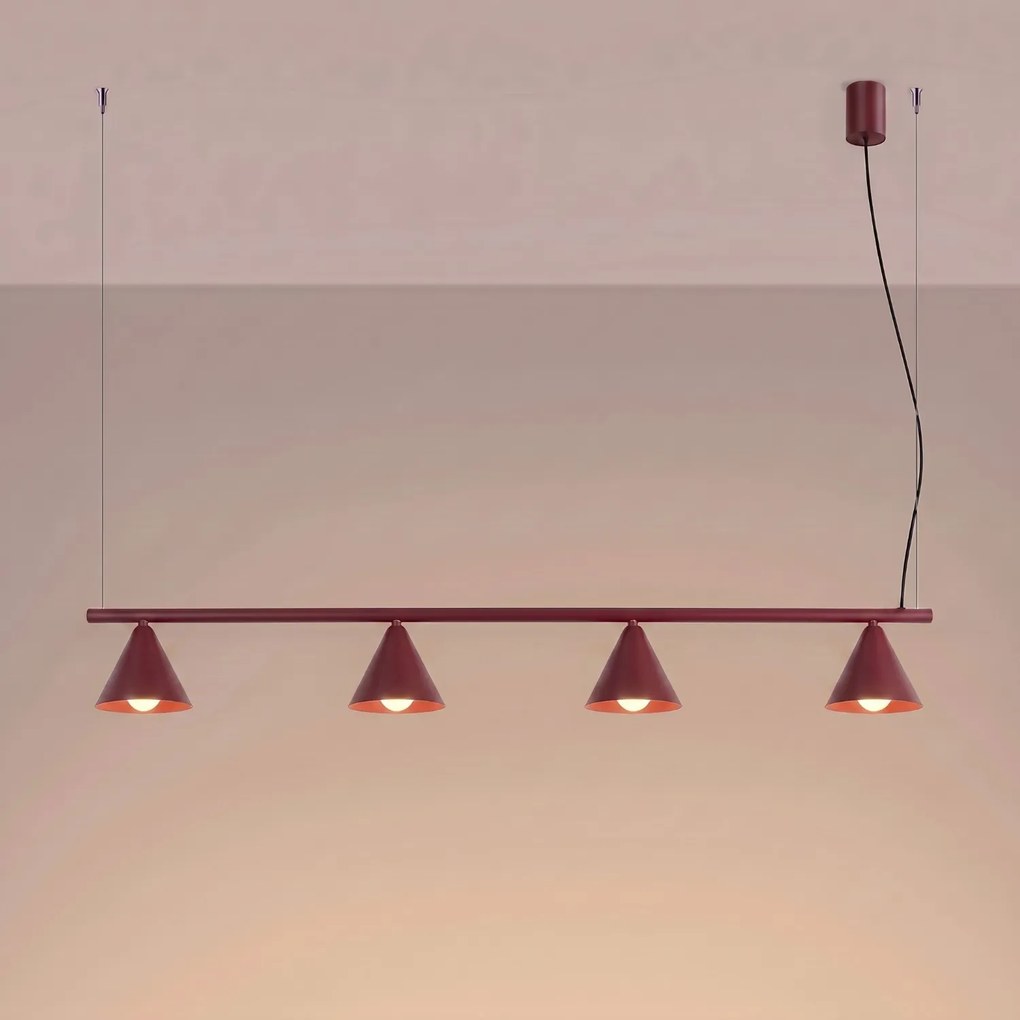 Sollux Lighting Lustr NOX 4L bordó