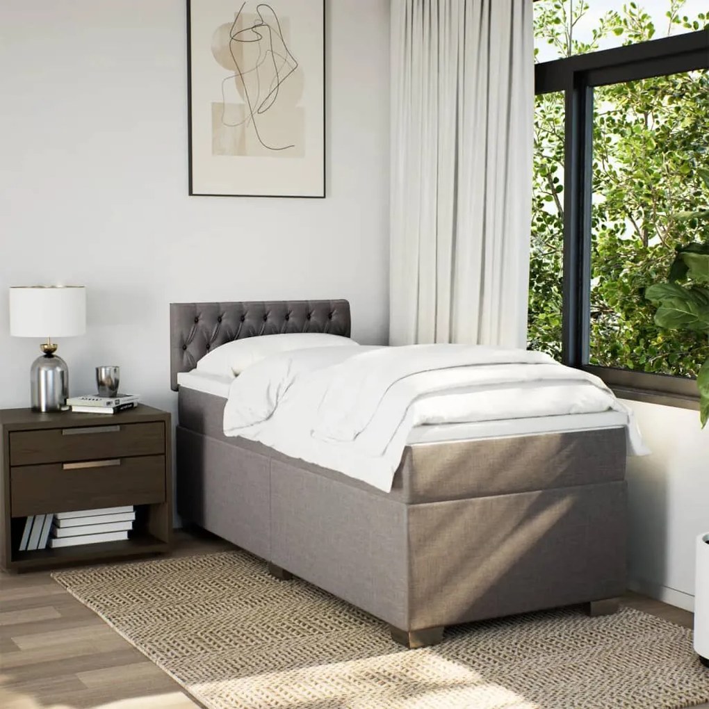 Box spring postel s matrací taupe 100 x 200 cm textil 3288110