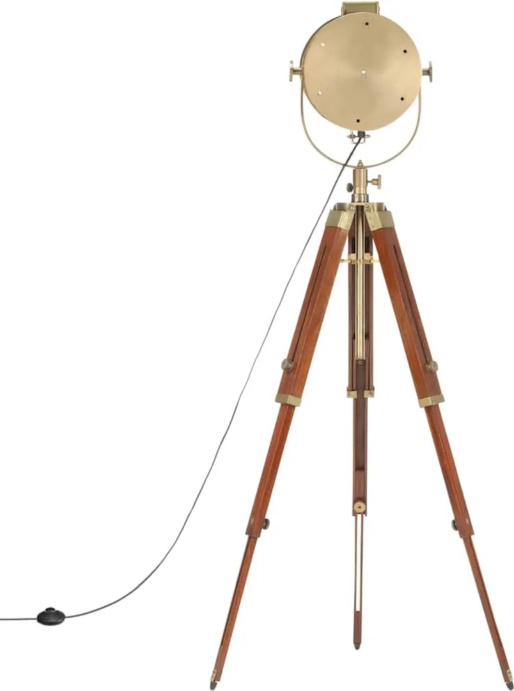 Stojací lampa na stativu masivní mangovníkové dřevo 165 cm 286112