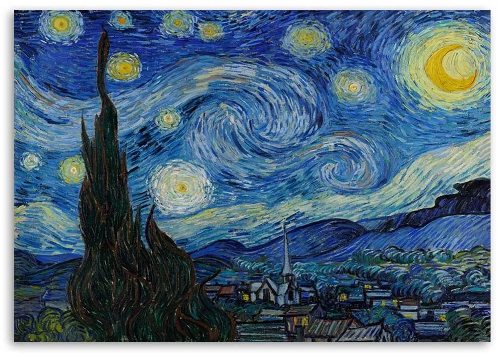 Gario Obraz na plátně Hvězdná noc - Vincent van Gogh, reprodukce Rozměry: 60 x 40 cm