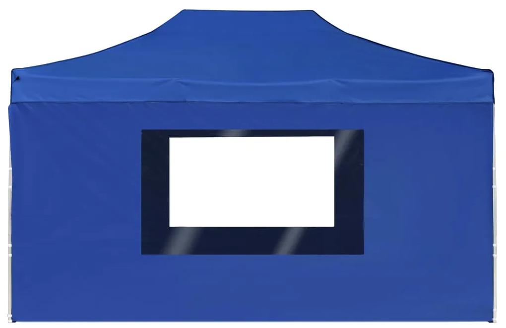 Profesionální skládací party stan + stěny hliník - modrý | 4,5x3 m