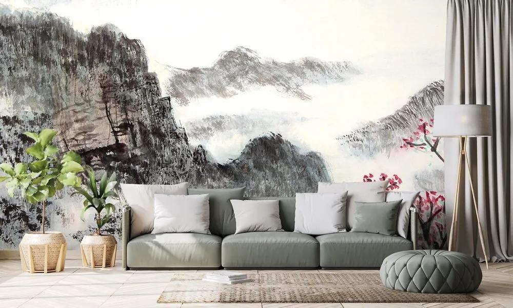 Tapeta tradiční čínská malba země - 300x200 cm