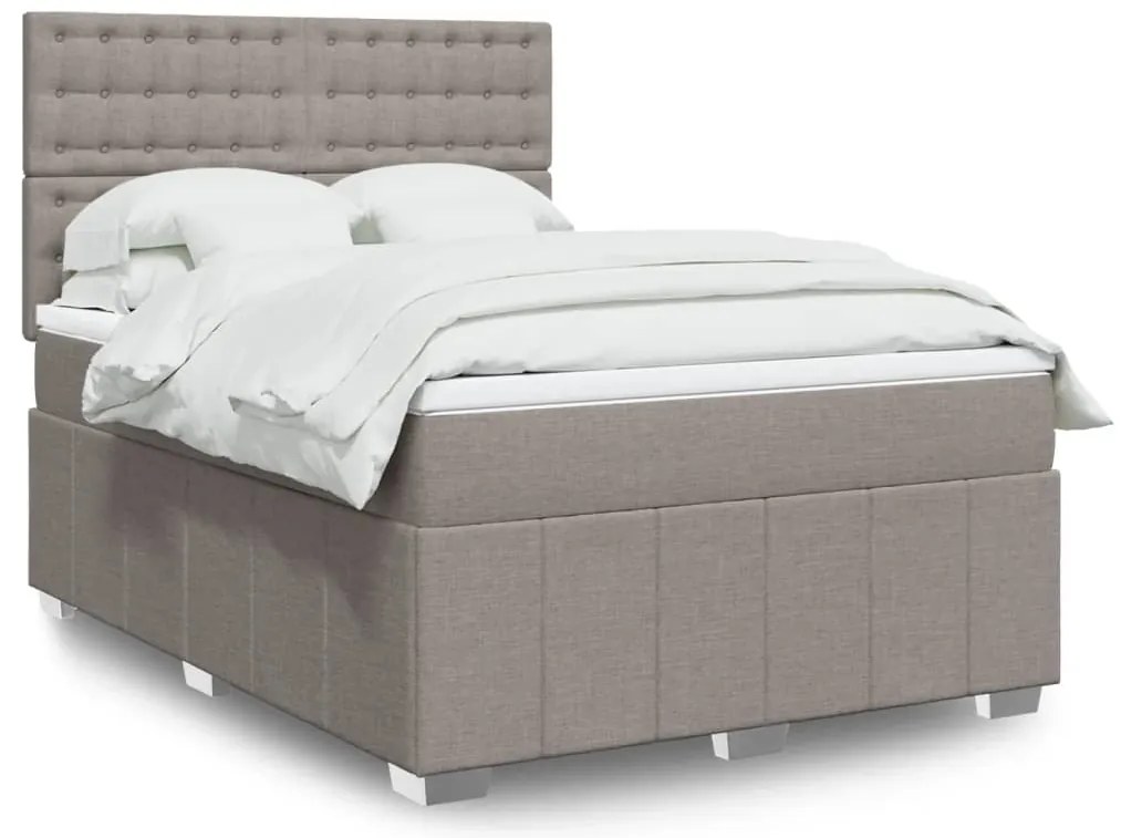 Box spring postel s matrací taupe 160x200 cm textil 3294037
