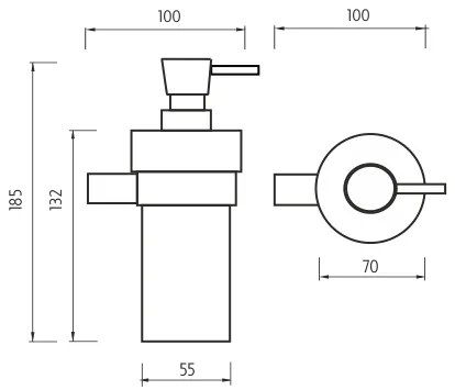 Nimco Bormo - skleněný dávkovač na mýdlo (BR 11031W-T-26)