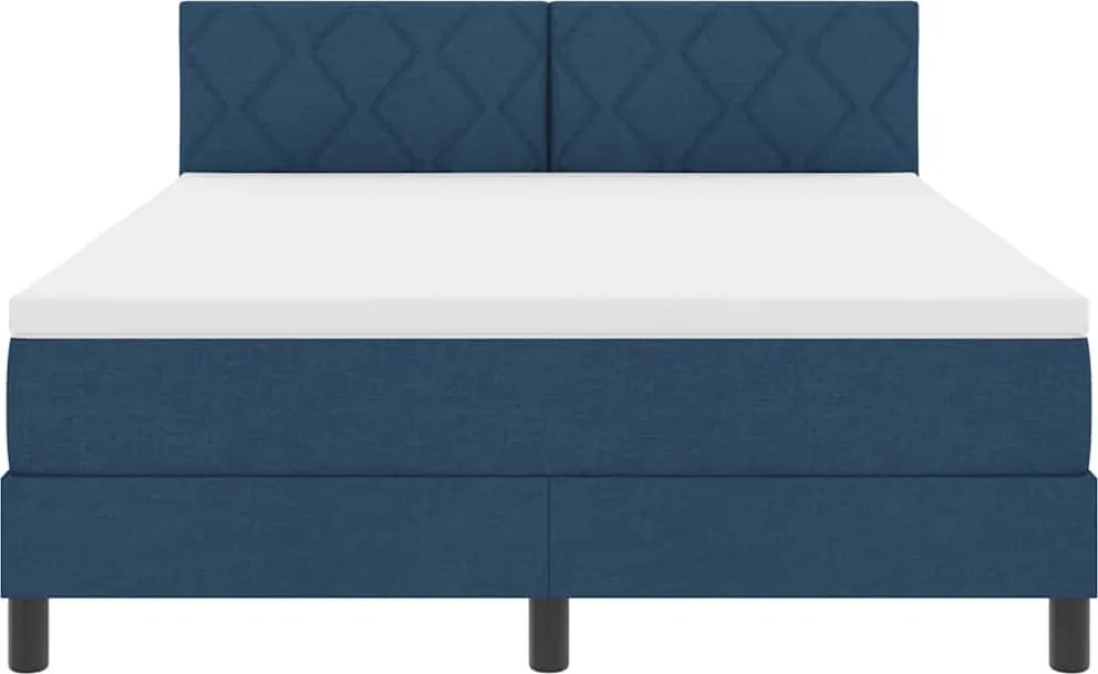 Postel s boxspringem s čelo Modrá 160 x 200 cm textil 3338782