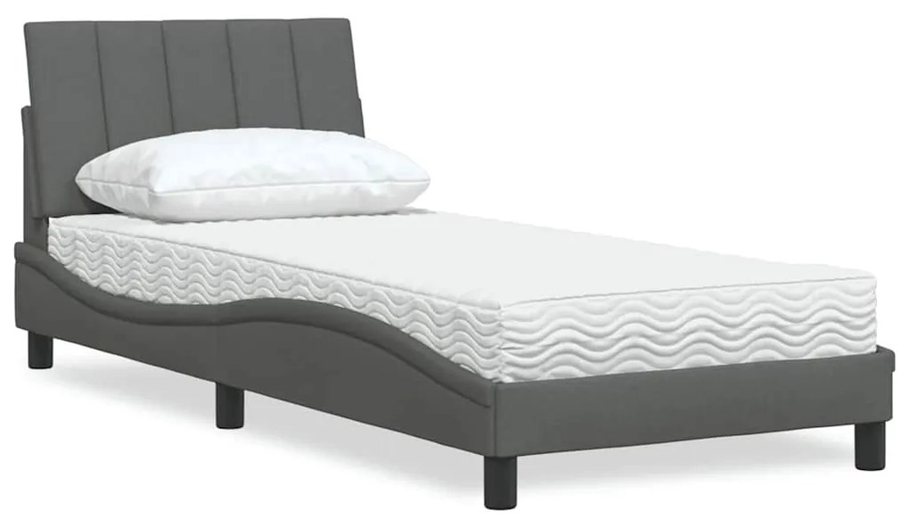 Postel s matrací Hanko tmavě šedá 90 x 200 cm textil 3310504