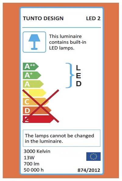 Tunto LED2/L2O/W Stojací lampa, bílá