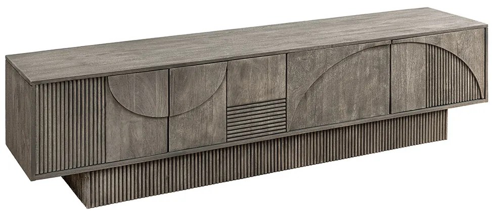 Designový TV stolek Movement 200 cm šedé dymové mango