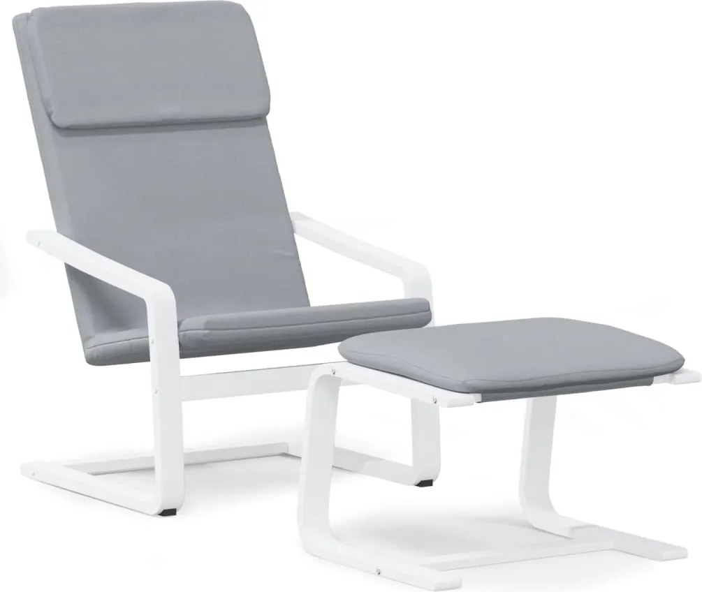 Relaxační křeslo s podnožkou světle šedé textil 3154415