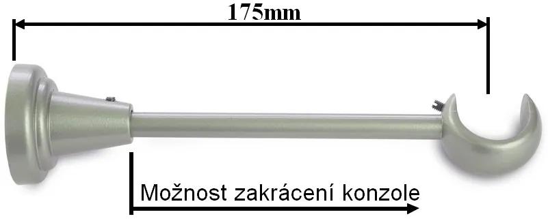 GARNÝŽE-HEBR Garnýž Žezlo stříbrná mat jednoduchá 120 cm