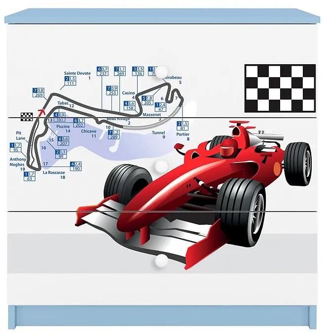 Dětská komoda Babydreams modrá - Formule