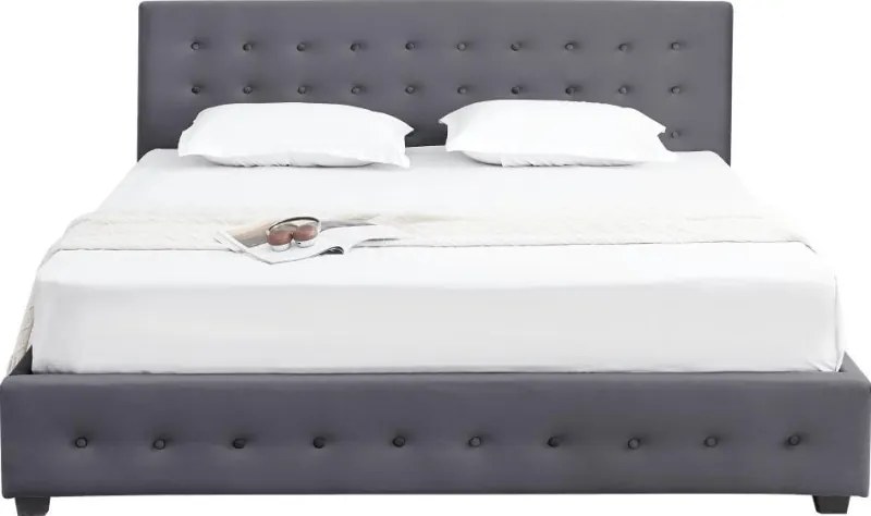 Postel MINDY 180x200, šedá Velvet látka s úložným prostorem Kondela 0000399608
