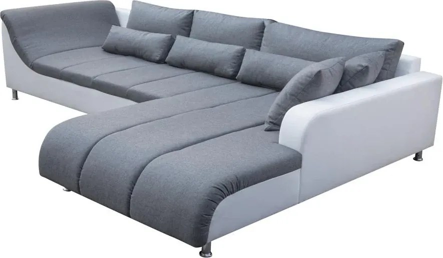 LOFT rohová sedací souprava, pravá, bílá/hnědá (soft 17/inari 27)