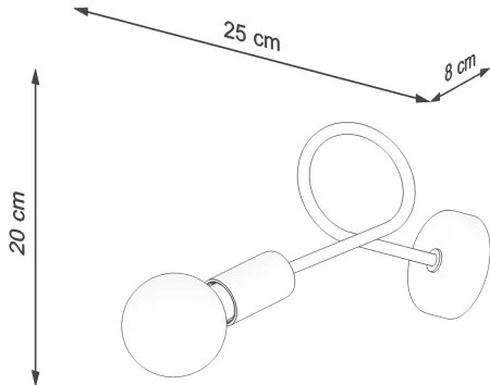 Sollux SL.1433 - Nástěnná lampa LOOP 1xE27/15W/230V černá