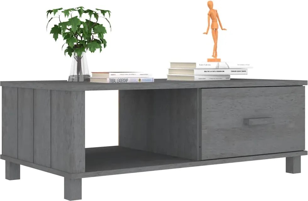 Konferenční stolek HAMAR tmavě šedý 100 x 55 x 35 cm borovice 340454