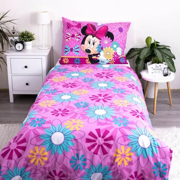 Jerry Fabrics Povlečení Minnie Bows and Flowers 140x200, 70x90 cm