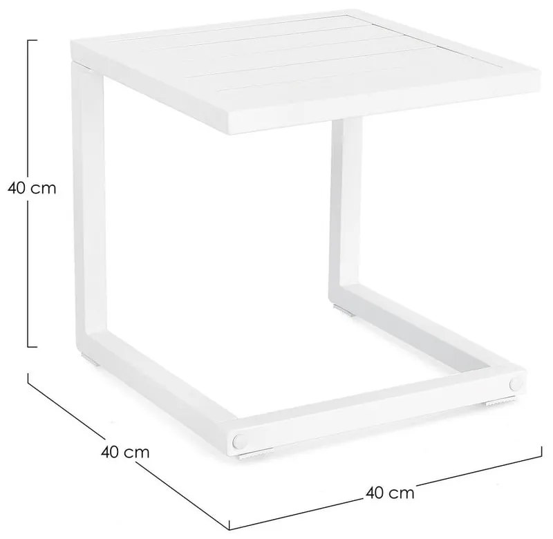 Hliníkový zahradní stolek 40x40 cm Hilde – Bizzotto