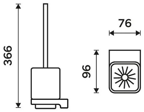 NIMCO MAC 29094KN-90 - Nástěnná WC štětka MAYA bílá/matná černá