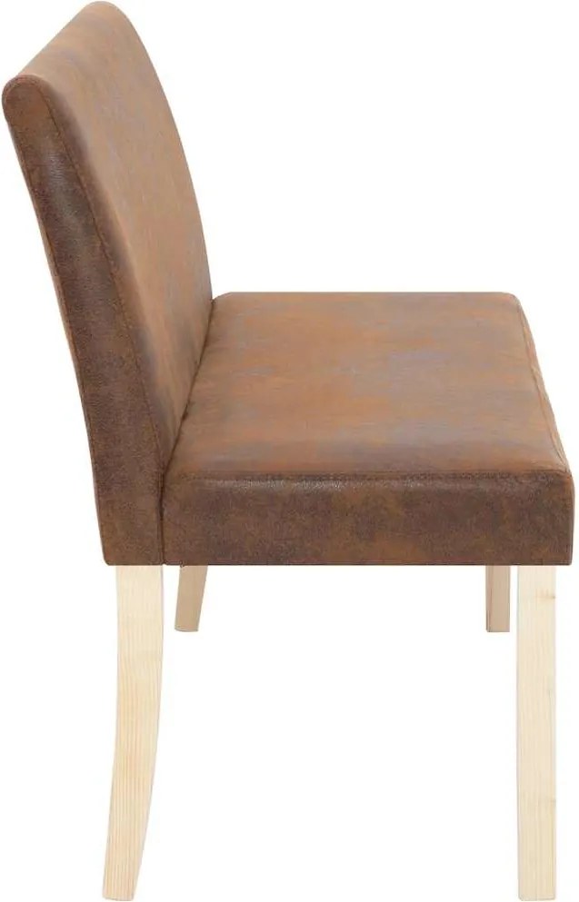 Lavice 139,5 cm hnědá umělá semišová kůže 281333