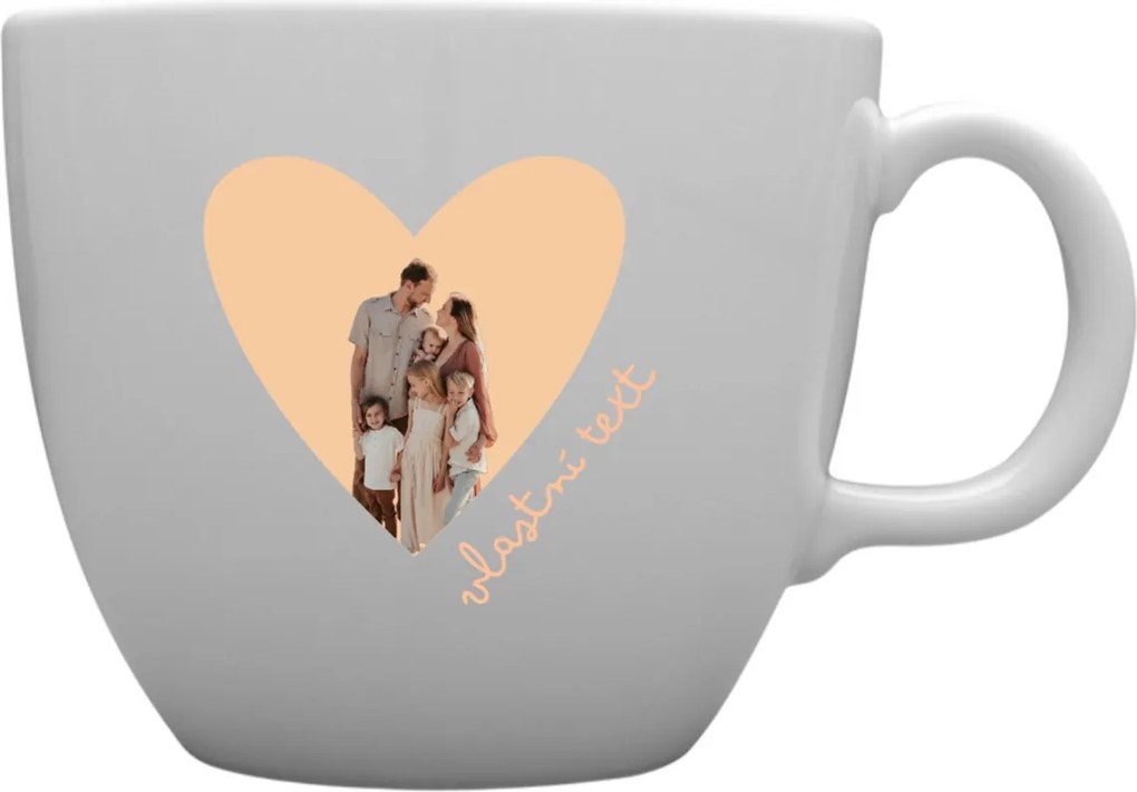 Personalizovaný MEGA XXL keramický hrnek 1 000 ml s výřezem fotky na podkladu