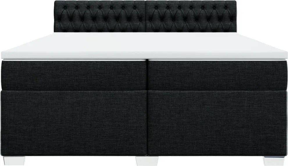 Box spring postel s matrací černá 200x200 cm textil 3288304