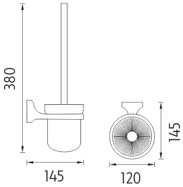 WC štětka s držákem nástěnná NIMCO MONOLIT MO 4094C-26