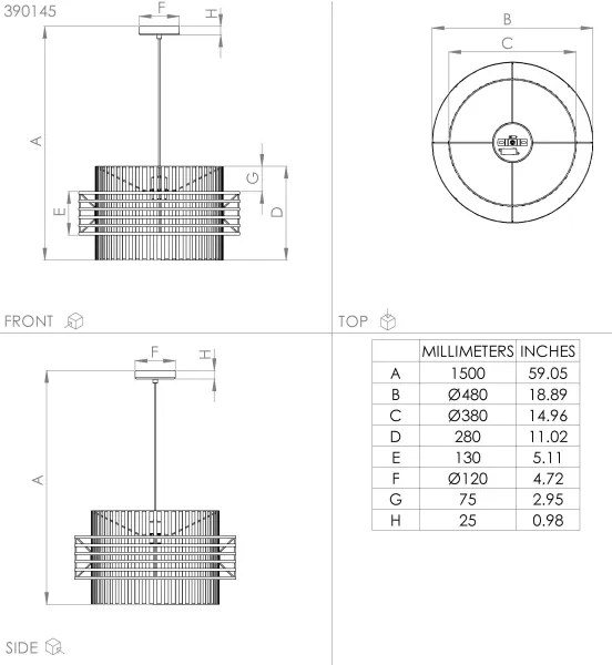 Eglo 390145 - Lustr na lanku OLTAMAR 1xE27/40W/230V pr. 48 cm krémová