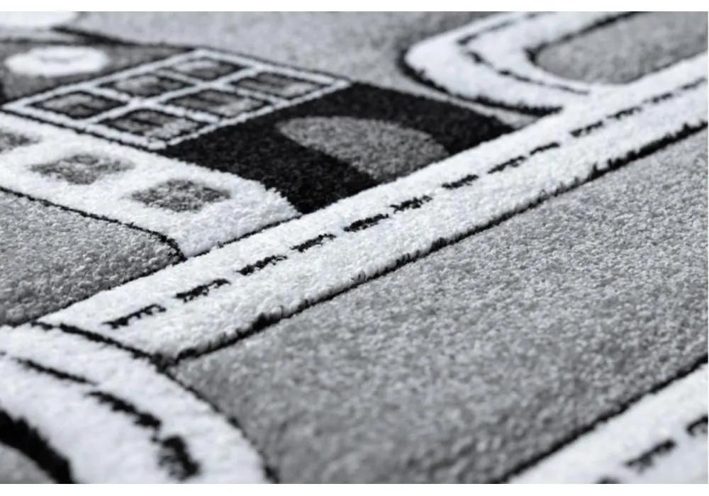 Dětský kusový koberec Cesty ve městě šedý 120x170cm