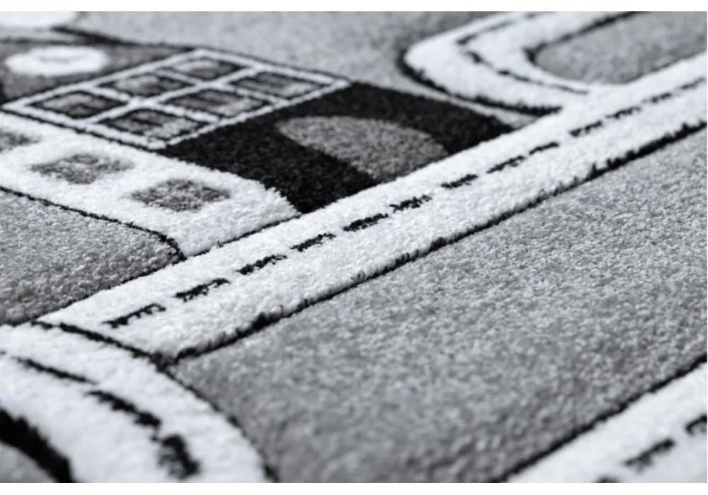 Dětský kusový koberec Cesty ve městě šedý 140x190cm