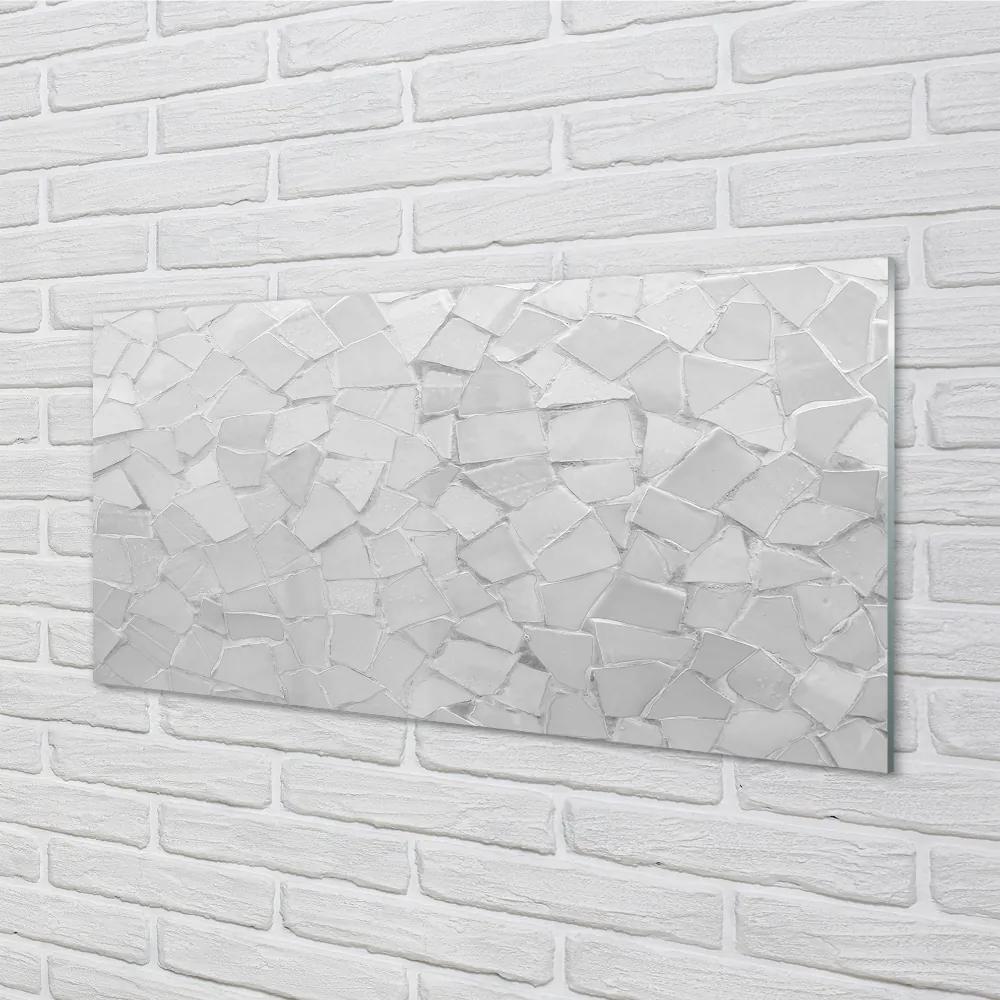 akrylový obraz šedivé polygony 125x50 cm