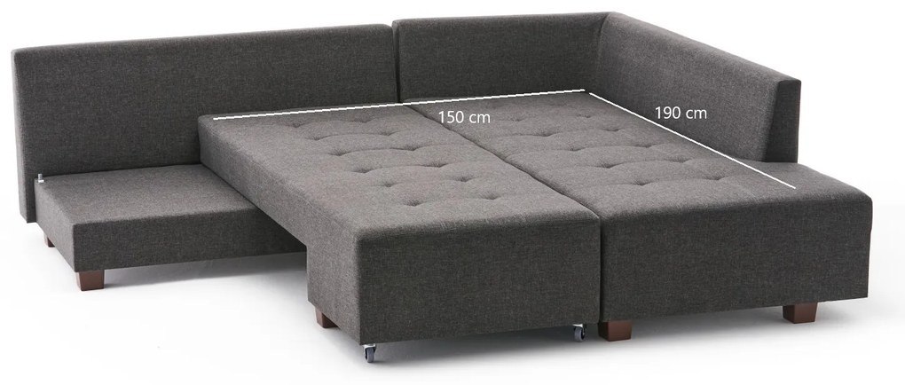 Hanah Home Rozkládací rohová pohovka MANAMA antracit pravý roh 825BLC2544